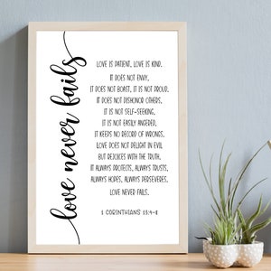 Love is Patient Love is Kind Love Never Fails | 1 Corinthians 13:4,7 ...