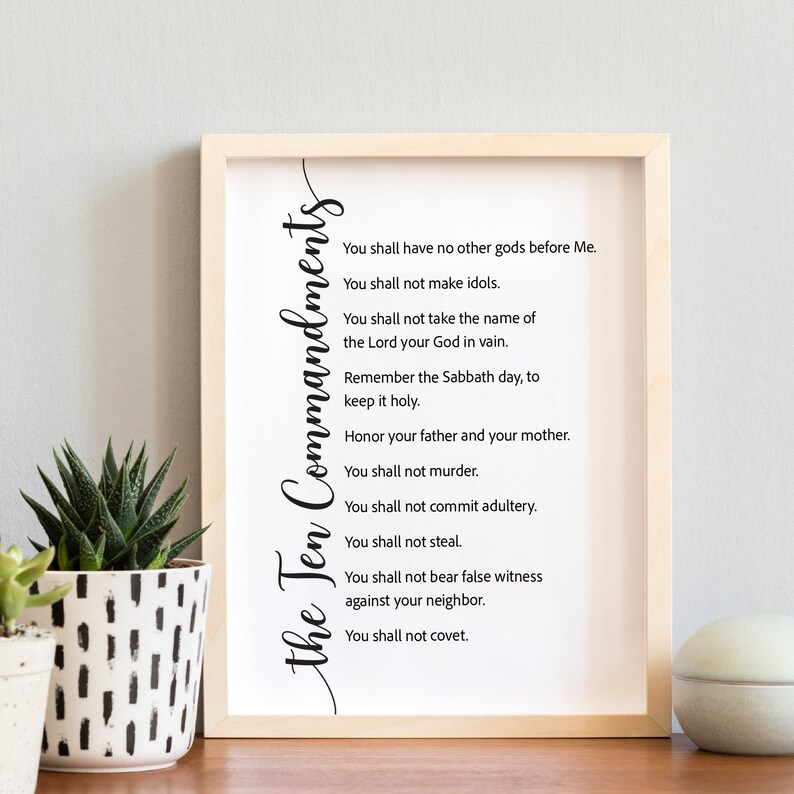 10 Commandments | Ten Commandments | Exodus 20:1-17 | Christian Gift ...