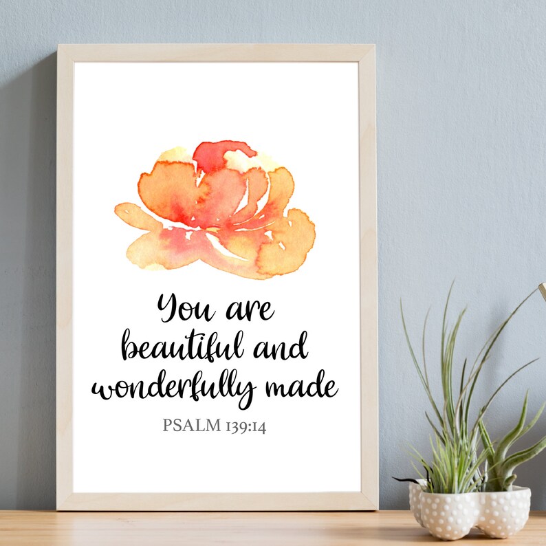You Are Beautiful and Wonderfully Made | Psalm 139:14 | Christian Gift ...