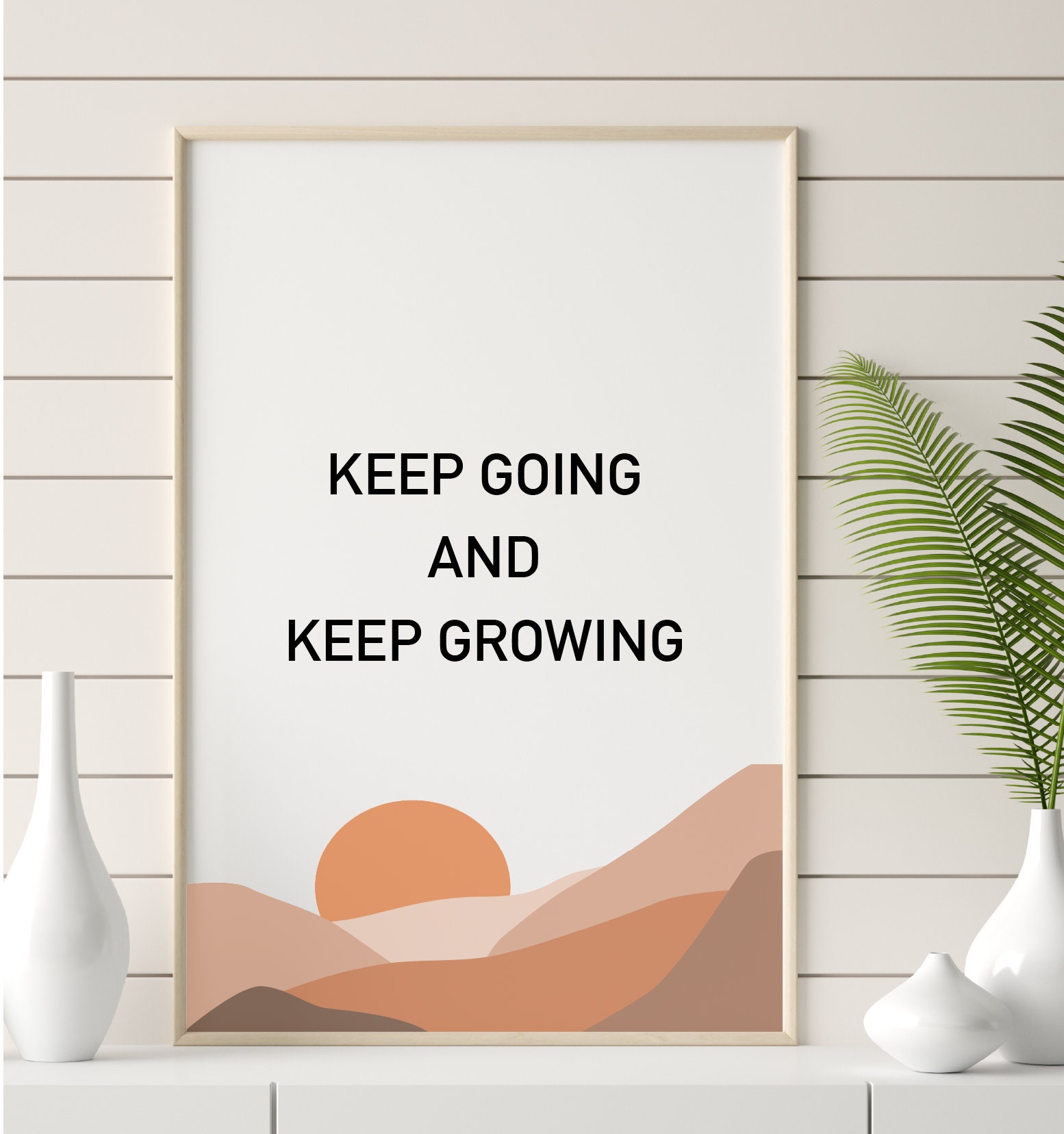Keep Going and Keep Growing Printable Inspirational Quote Wall Art Home ...