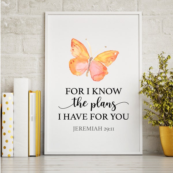Jeremiah 29 11 For I Know The Plans I Have For Etsy Uk