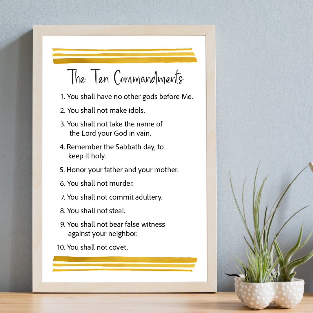 10 Commandments Ten Commandments Exodus 20:1-17 Christian Gift ...
