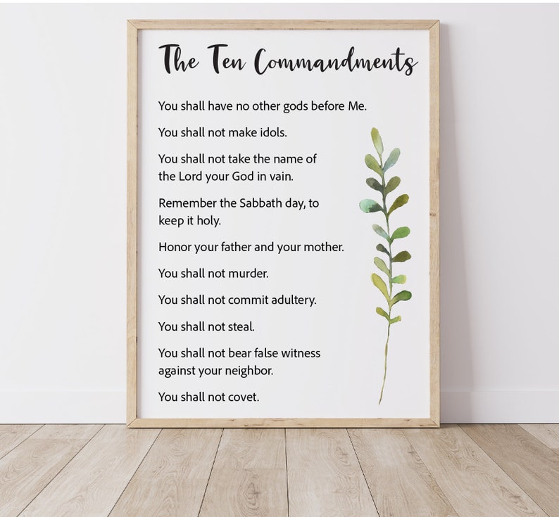 10 Commandments Ten Commandments Exodus 20:1-17 Christian Gift ...