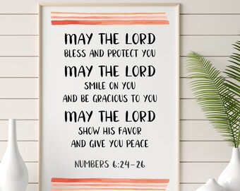 Aaronic Blessing Print Hand Lettered Art the Blessing - Etsy