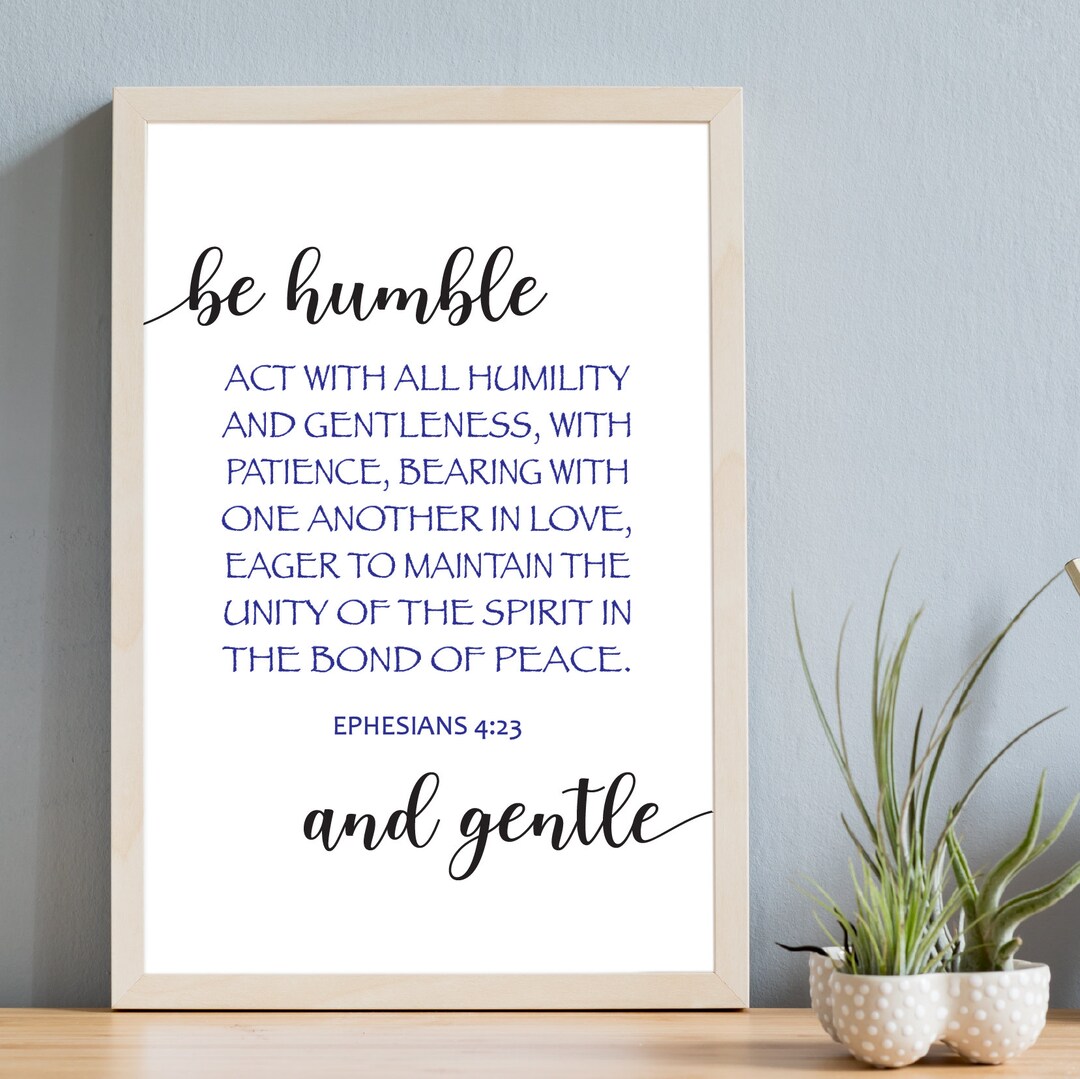Wedding Art With All Humility and Gentleness Ephesians - Etsy
