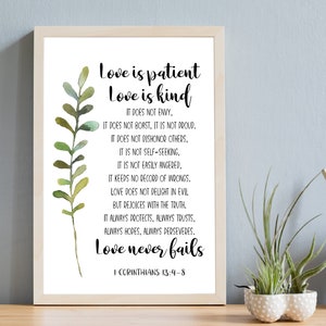 Love is Patient Love is Kind Love Never Fails | 1 Corinthians 13:4,7 ...