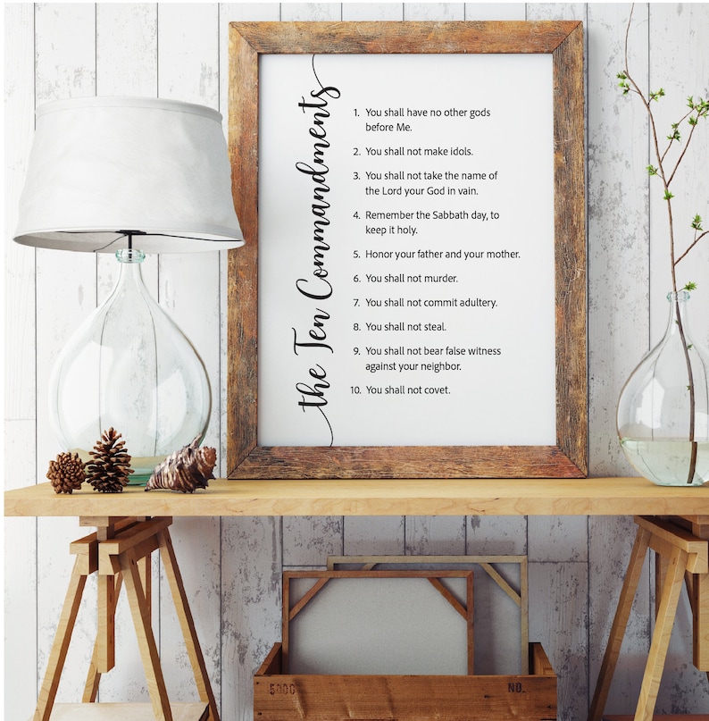 10 Commandments Ten Commandments Exodus 20:1-17 Christian Gift ...