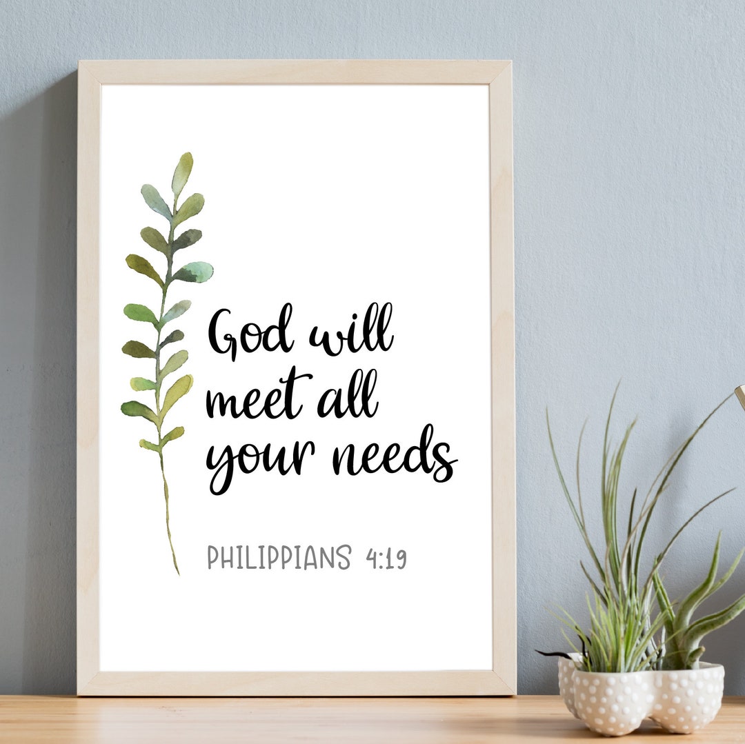 God Will Meet All Your Needs | Philippians 4:19 | Christian Gift ...