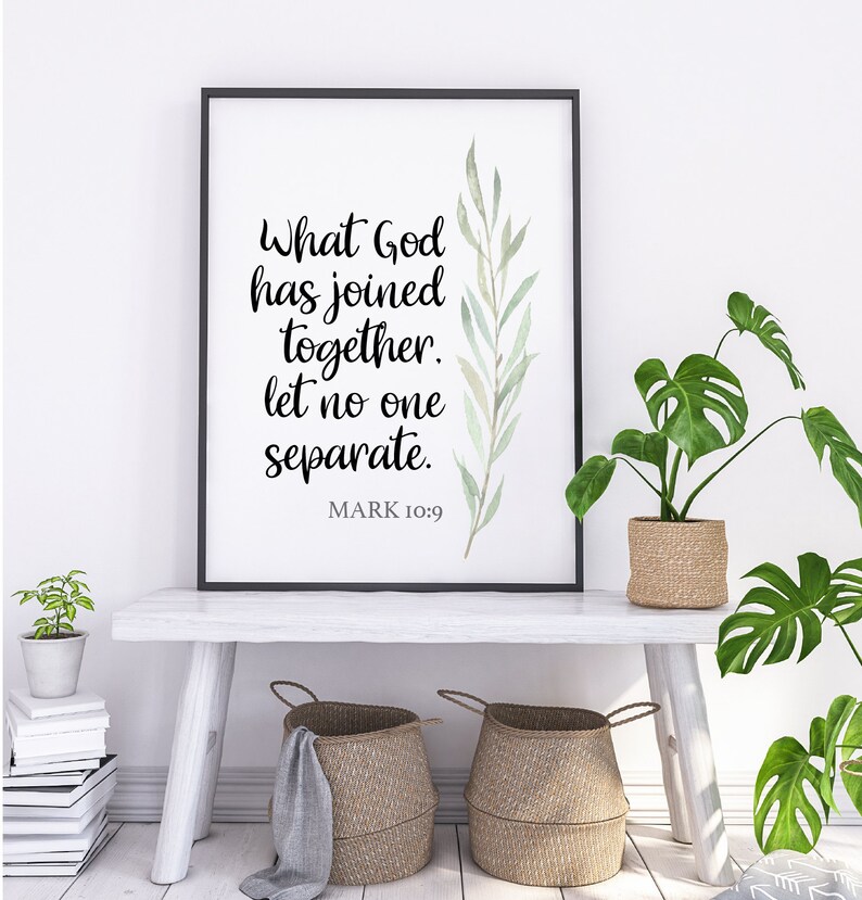 What God Has Joined Together | Mark 10:9 | Wedding Art | Christian Art ...