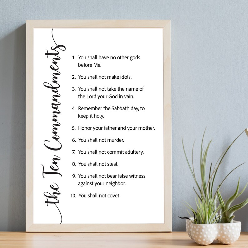 10 Commandments | Ten Commandments | Exodus 20:1-17 | Christian Gift ...