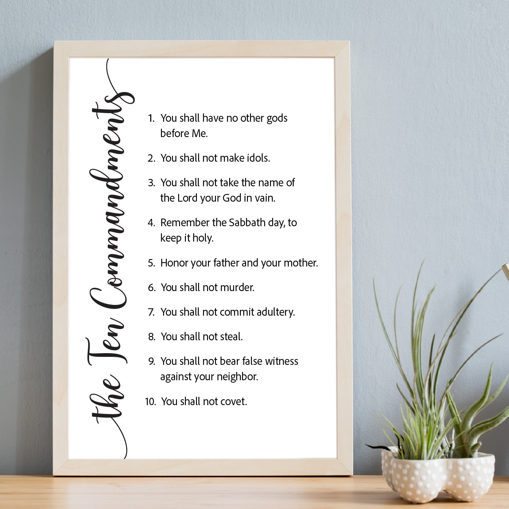 10 Commandments Ten Commandments Exodus 20:1-17 Christian Gift ...
