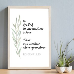 Be Devoted to One Another in Love | Romans 12:10 | Wedding Art ...