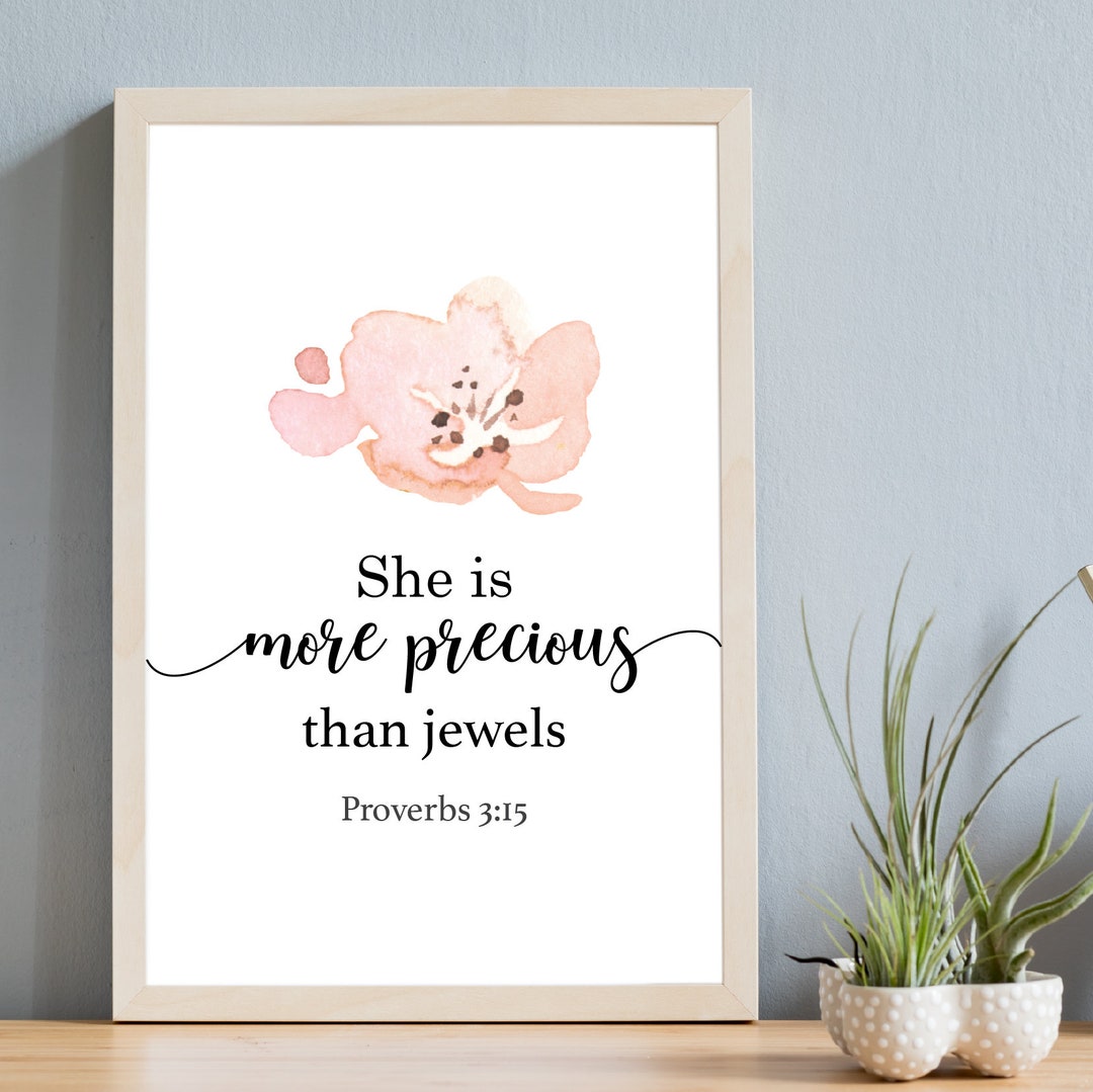 She is More Precious Than Jewels | Proverbs 3:15 | Christian Gift ...