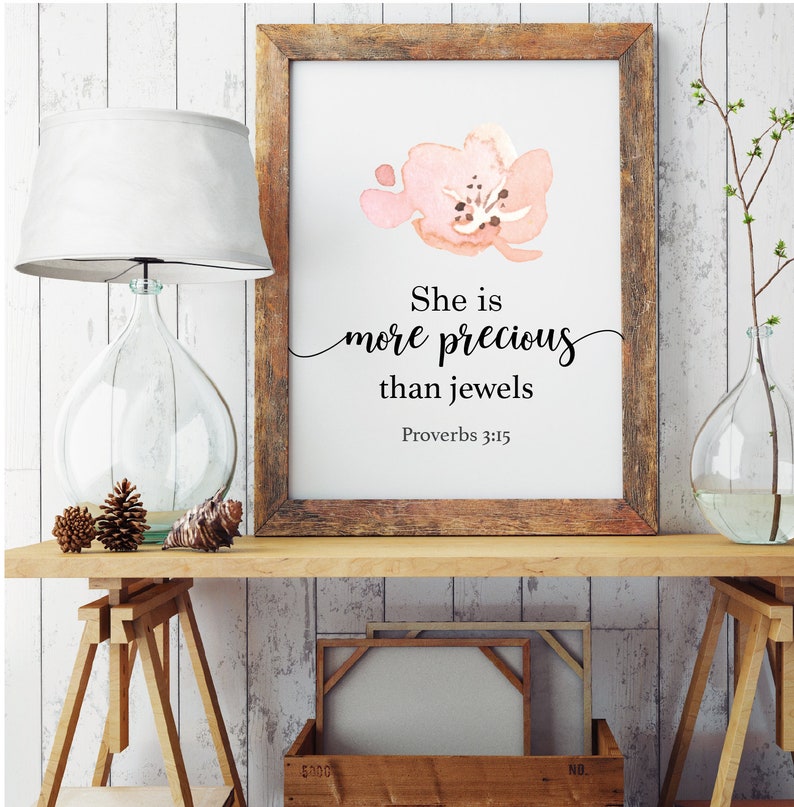 She is More Precious Than Jewels | Proverbs 3:15 | Christian Gift ...