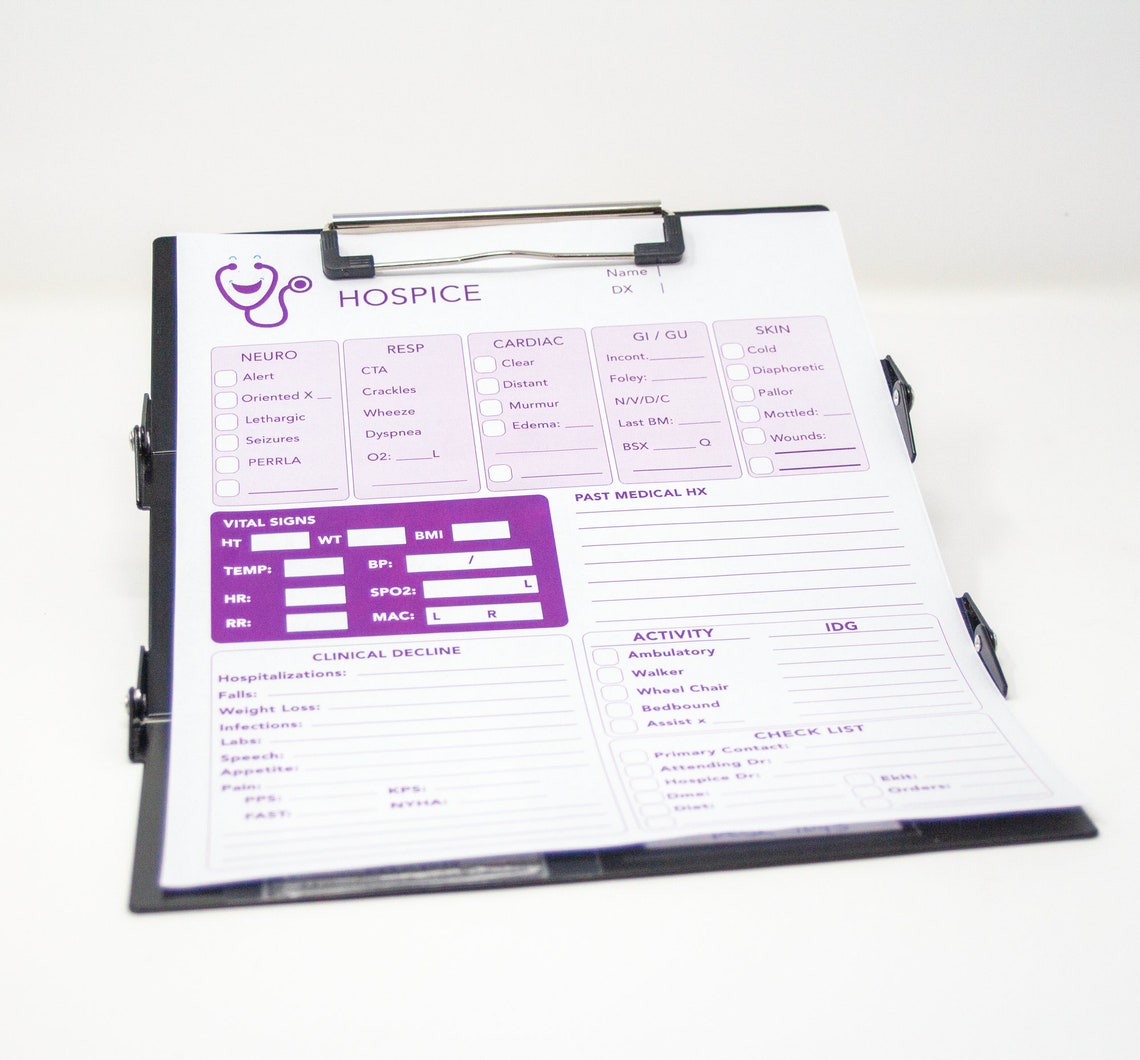 Hospice Assessment Form - Purple - Etsy