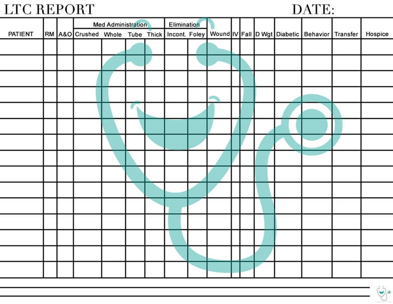 Long Term Care Report Sheet - Etsy