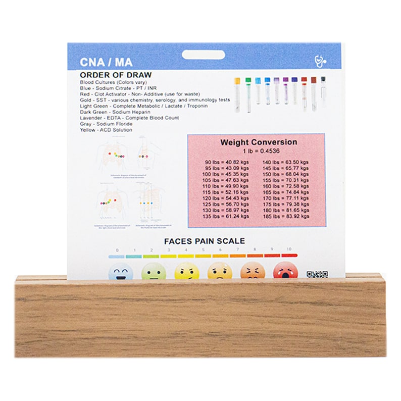 CNA/MA Reference Badge: CPR, Vitals, Pain Scale - Etsy