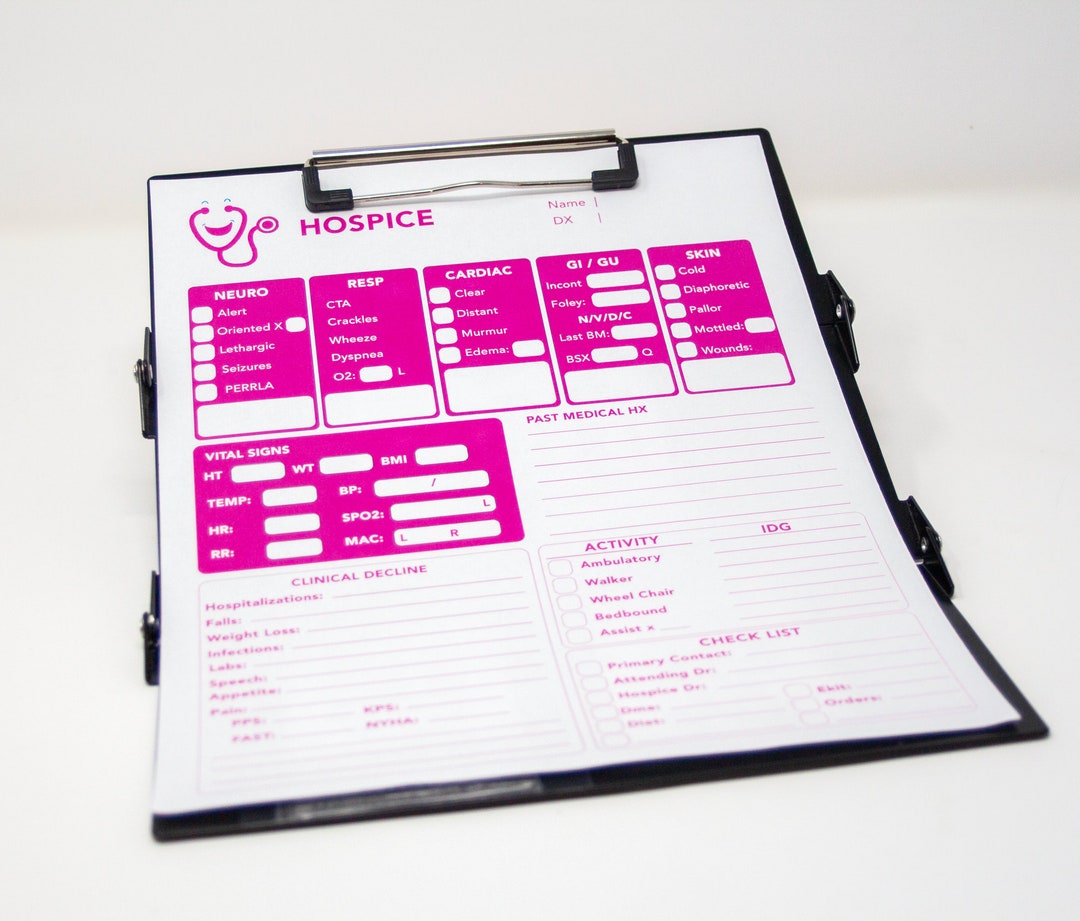Hospice Assessment Form - Pink - Etsy