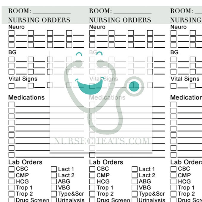 Printable Checklist for Emergency Nurses - Etsy
