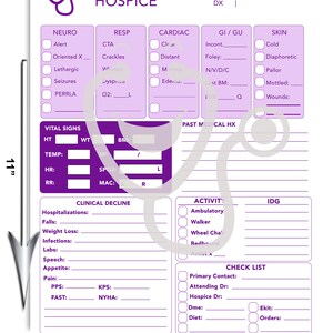 Hospice Assessment Form - Purple - Etsy