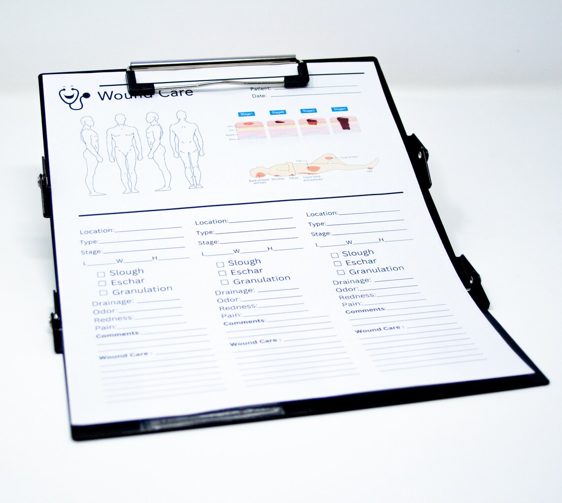 Wound Care Form for Nurses - Etsy