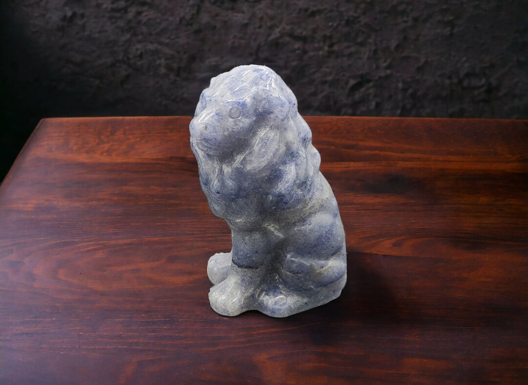 Blue Aventurine Lion Blue Crystal Lion Gemstone Crystal Lion Carving ...