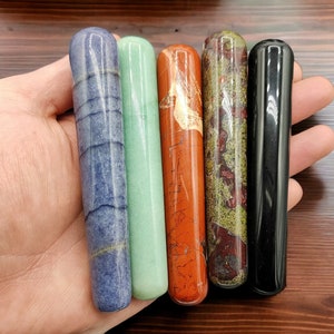 Red Jasper Wand Green Aventurine Wand Black Obsidian Wand Blue ...
