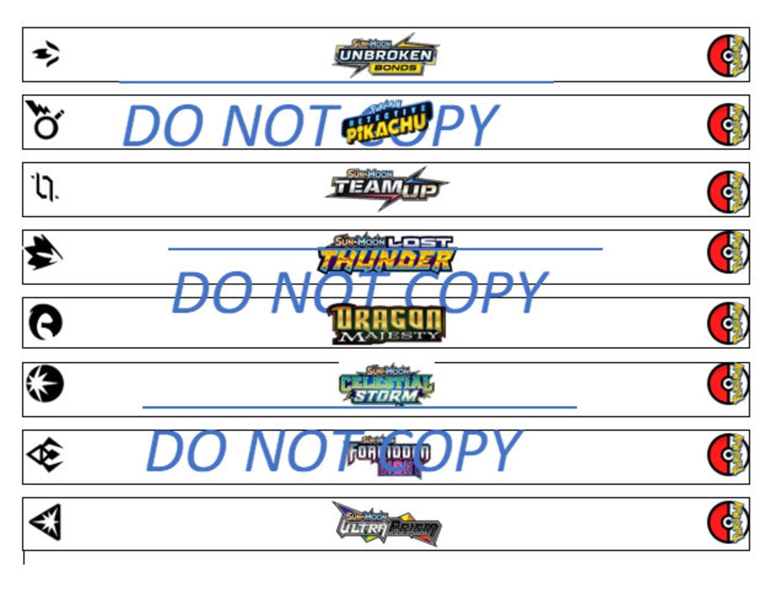 Pokemon 1/2 Binder Spine Printout - Etsy