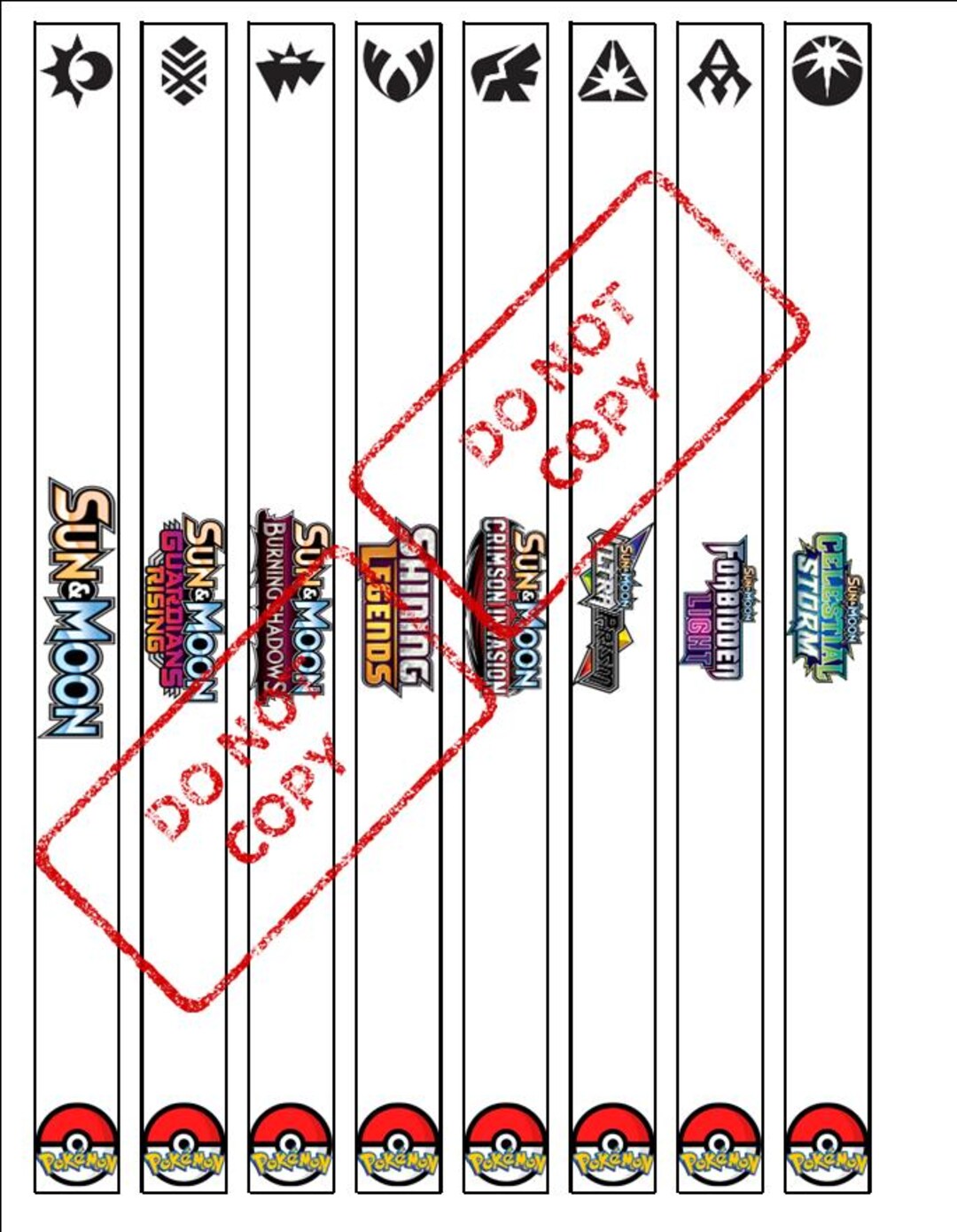 Pokemon Binder Spine - Sun and Moon 1 - 1/2" and Larger - Etsy