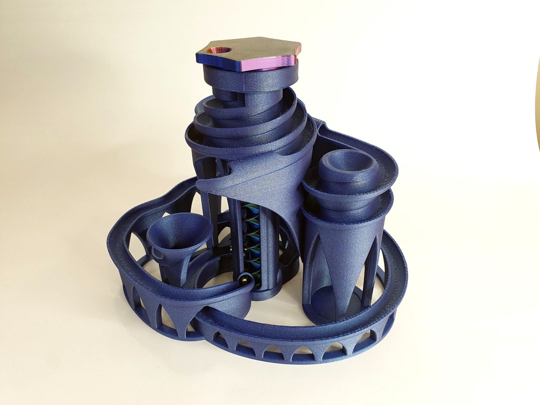 The Cyclone: Triple Lift, Triple Track Marble Machine 3D Printed in Any ...
