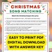Christmas Song Matching Activity Game! PDF Instant Digital Download for ...