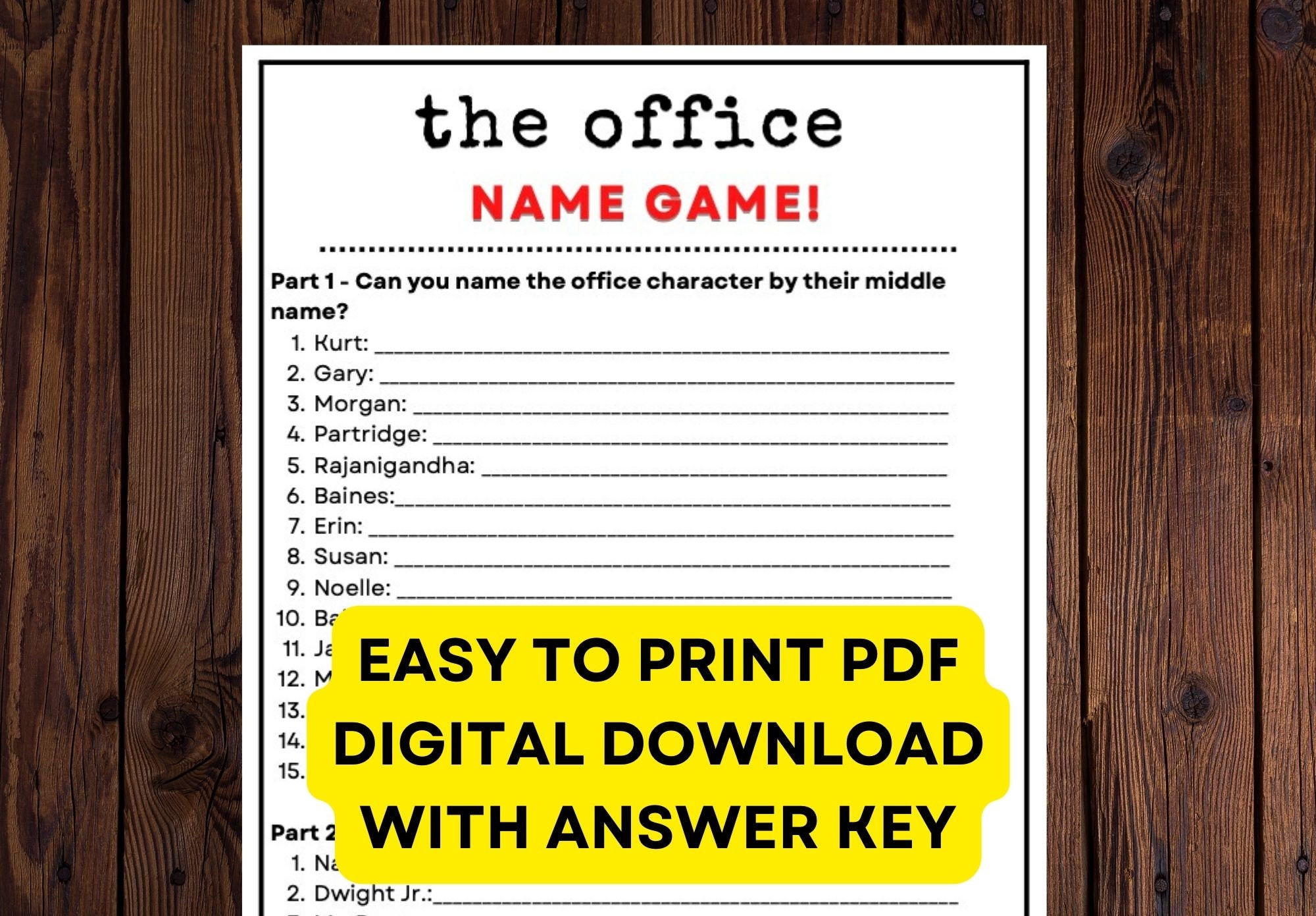 The Office TV Trivia Game the Ultimate 10 Game Office Bundle Printable ...