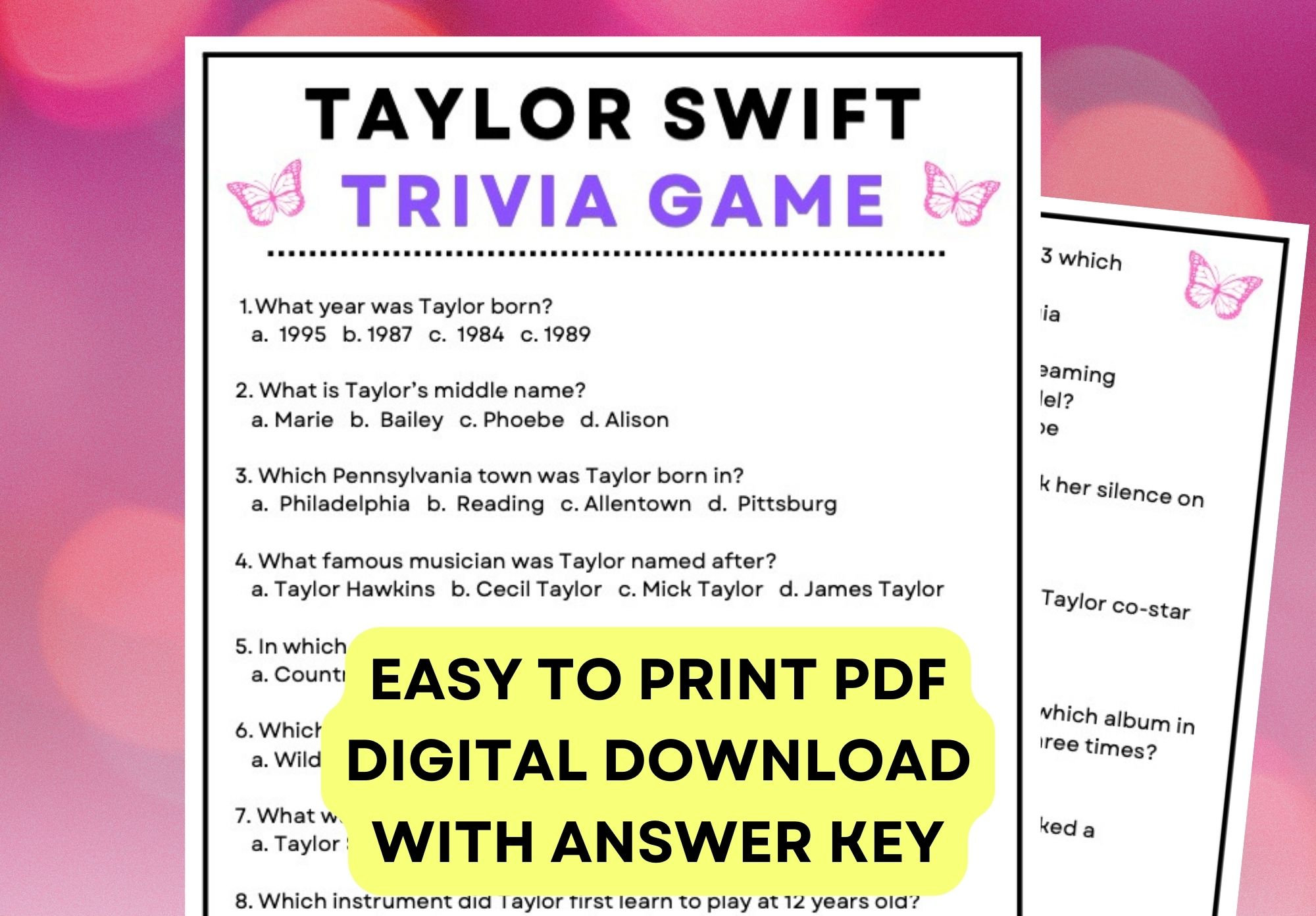 Taylor Swift 3 Game Bundle! Taylor Trivia, Finish the Lyrics, and ...
