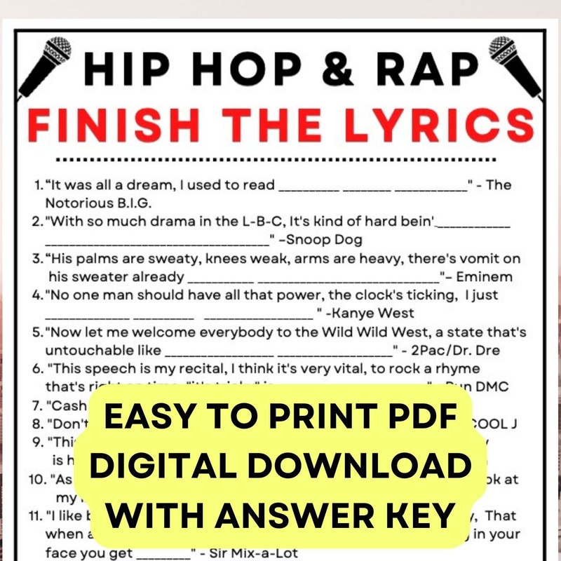 Rap Lyrics - Etsy