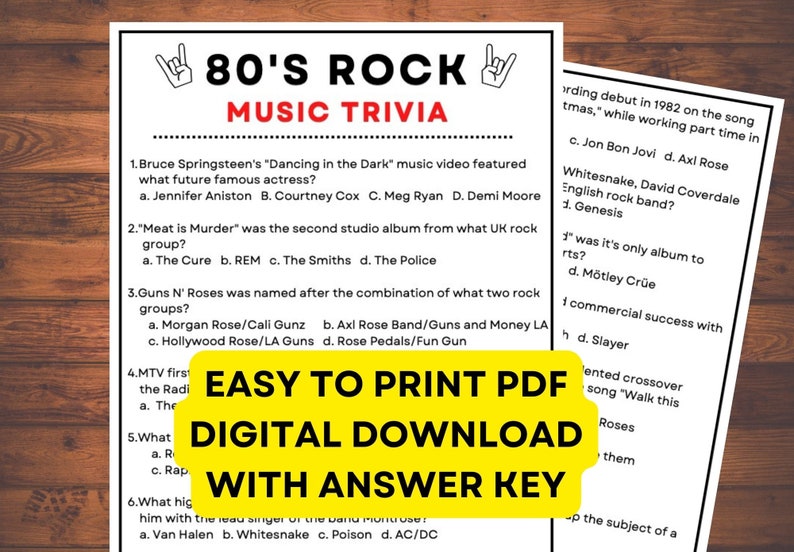 Ultimate Rock Music Bundle - 70s, 80s, 90s, Classic Rock Trivia, Finish ...