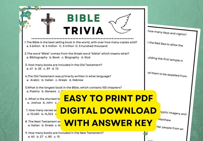 Bible Games Bundle! 5 Games: Trivia, True or False, Bible Verse ...