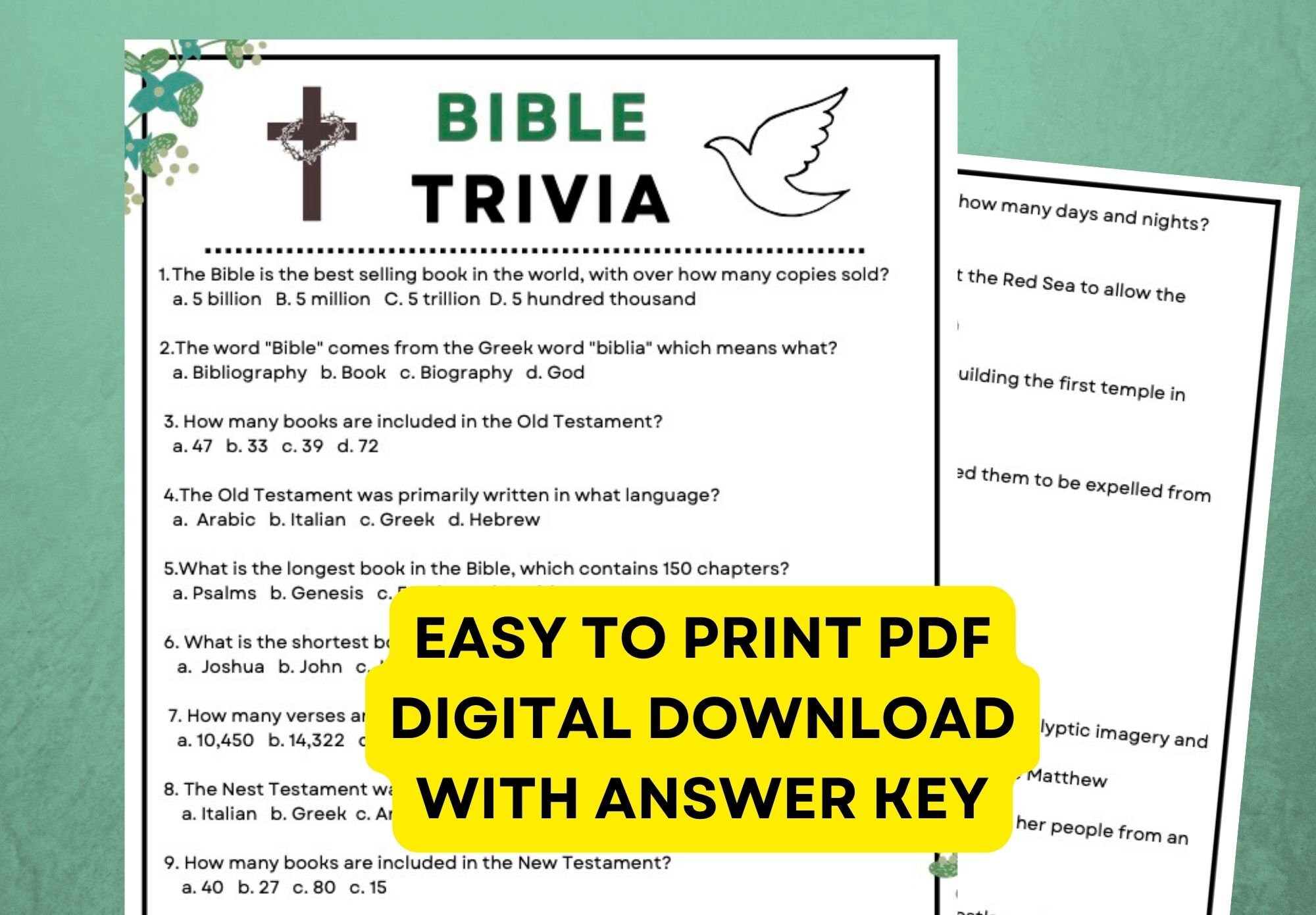 Bible Games Bundle! 5 Games: Trivia, True or False, Bible Verse ...