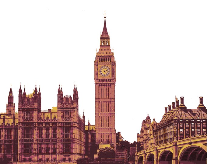 Vibrant and Stylized Big Ben Transparent Clipart Great for Webpages ...