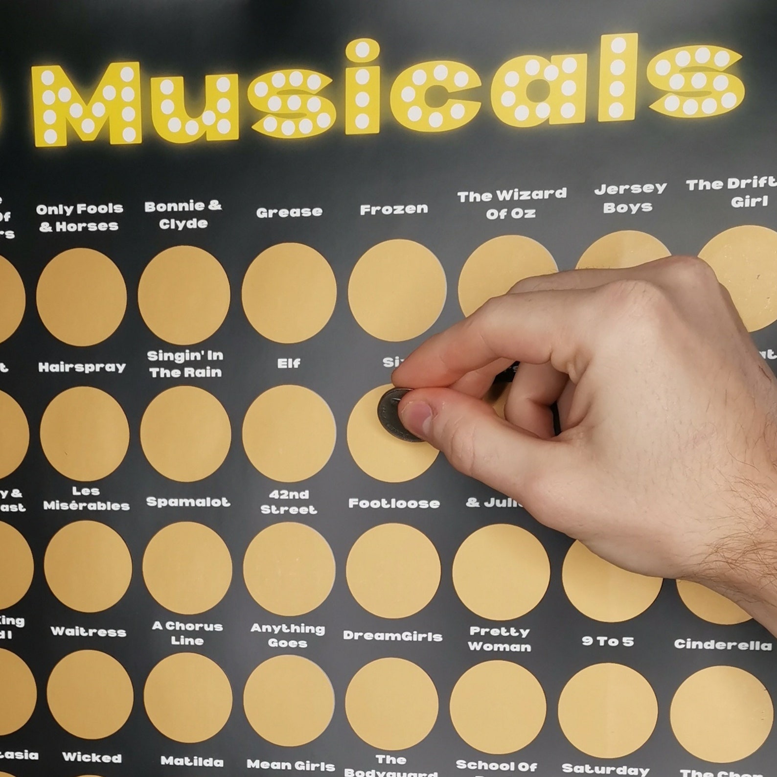 100 Musicals Scratch off Poster - Etsy UK