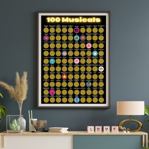 100 Musicals Scratch off Poster - Etsy UK