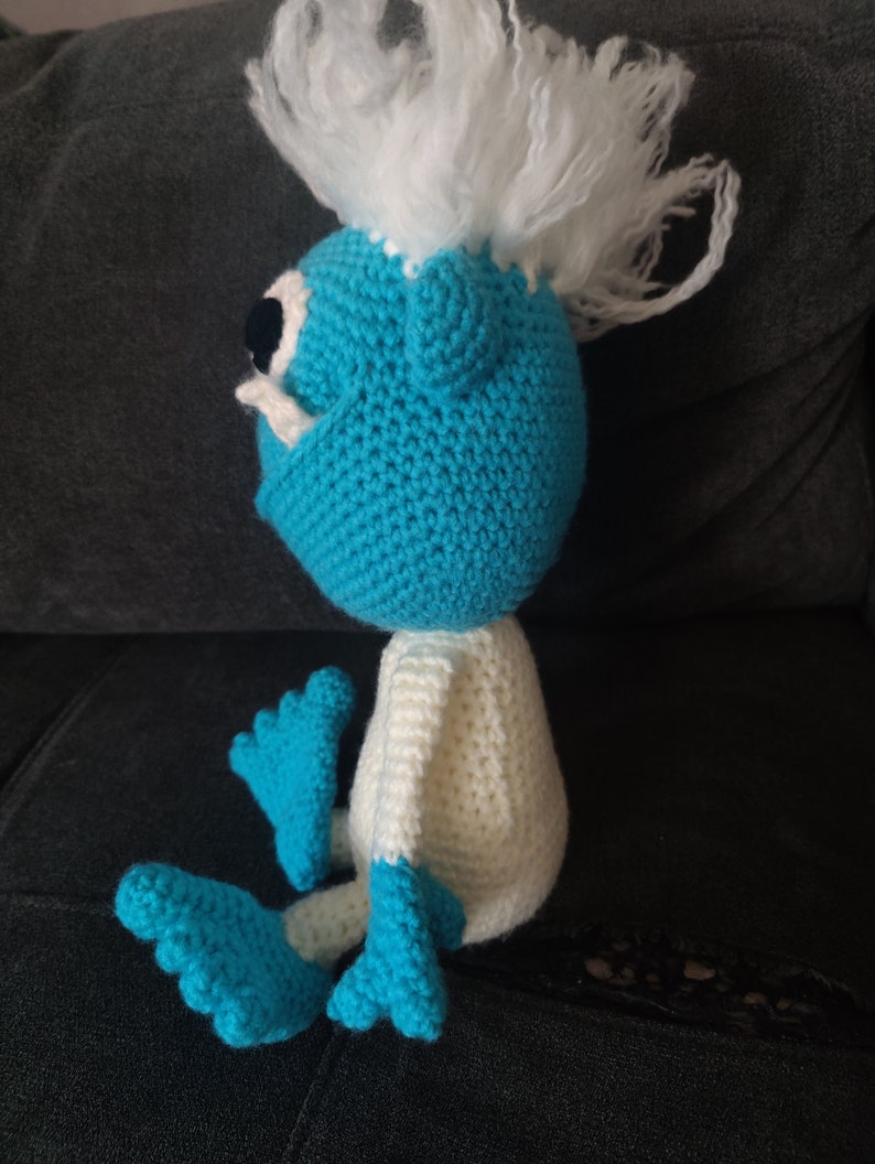 Crocheted Blue/white Monster Troll - Etsy