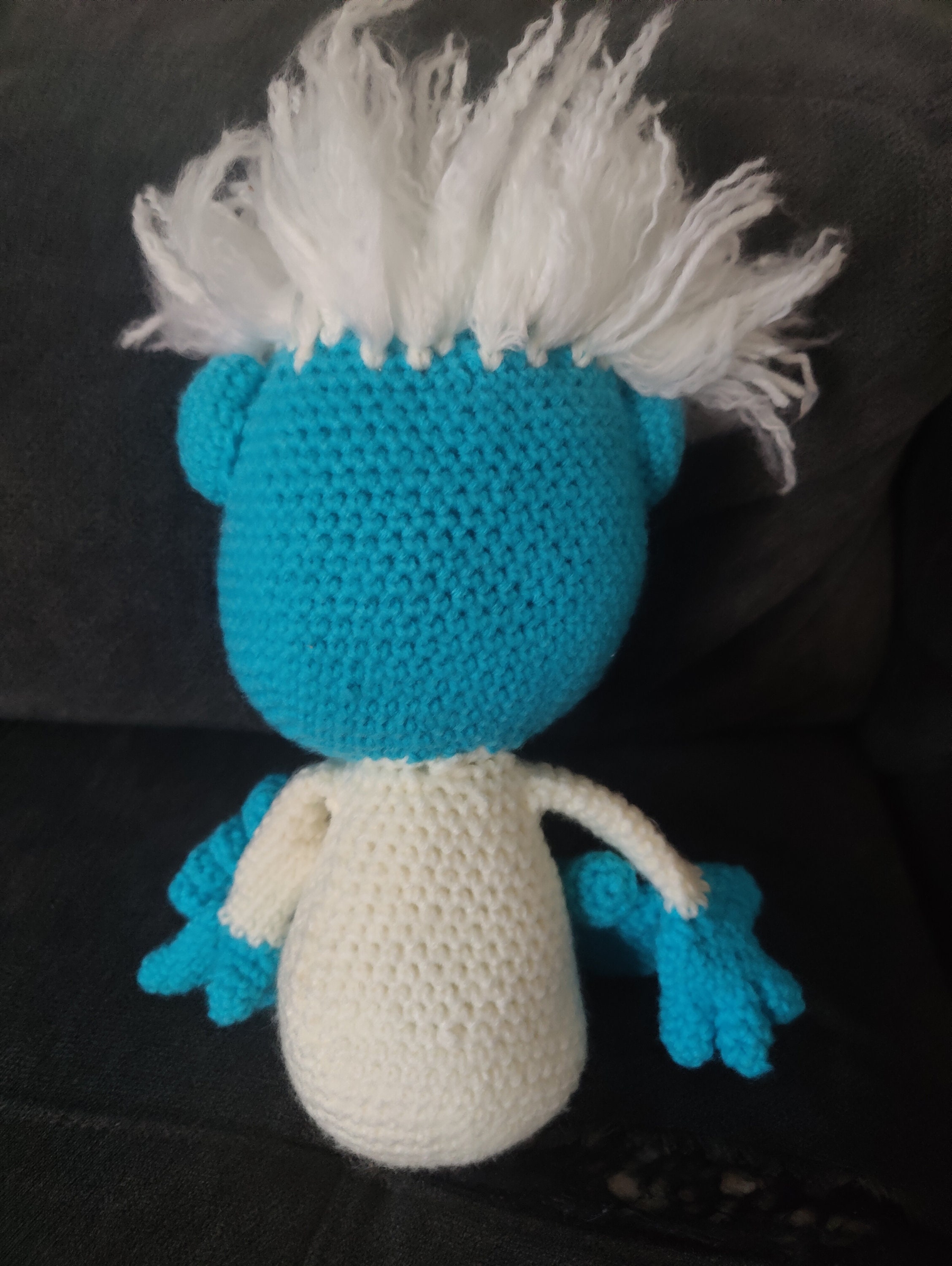 Crocheted Blue/white Monster Troll - Etsy