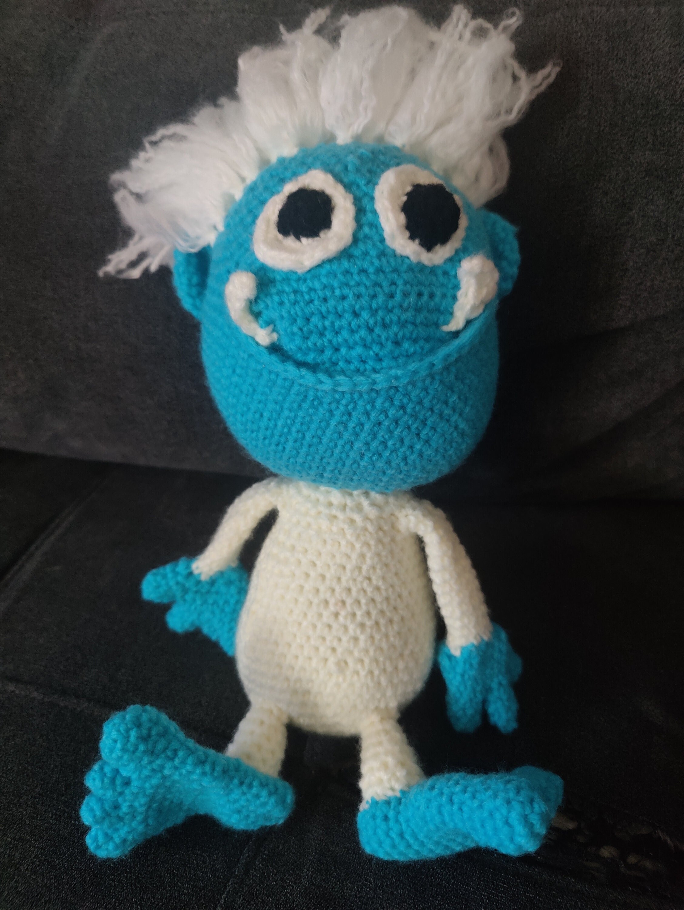 Crocheted Blue/white Monster Troll - Etsy