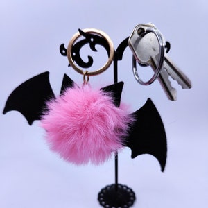Cute Fuzzy Bat Keychain Gothic Purse Charm A Must-have Witchy Accessory ...