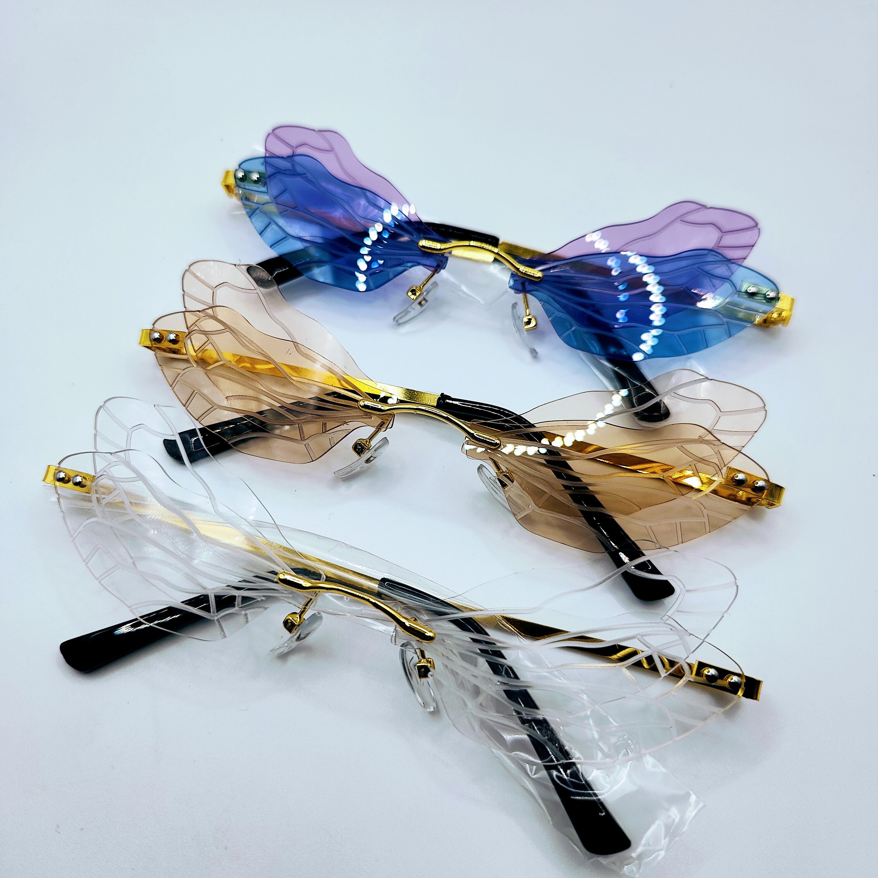 Fashionable Dragonfly Butterfly Glasses With Colored Lenses - Etsy