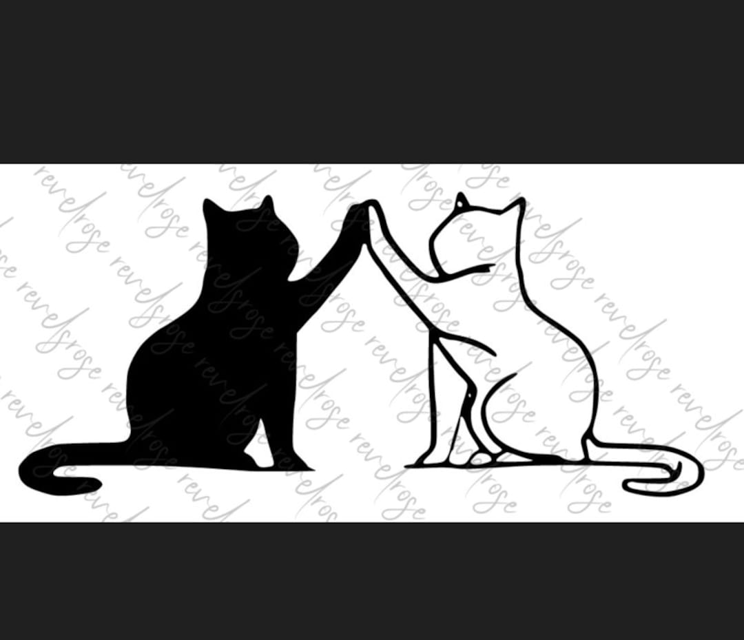 Downloadable Cat High Five Svg Cut File For Your Crafting Needs Etsy