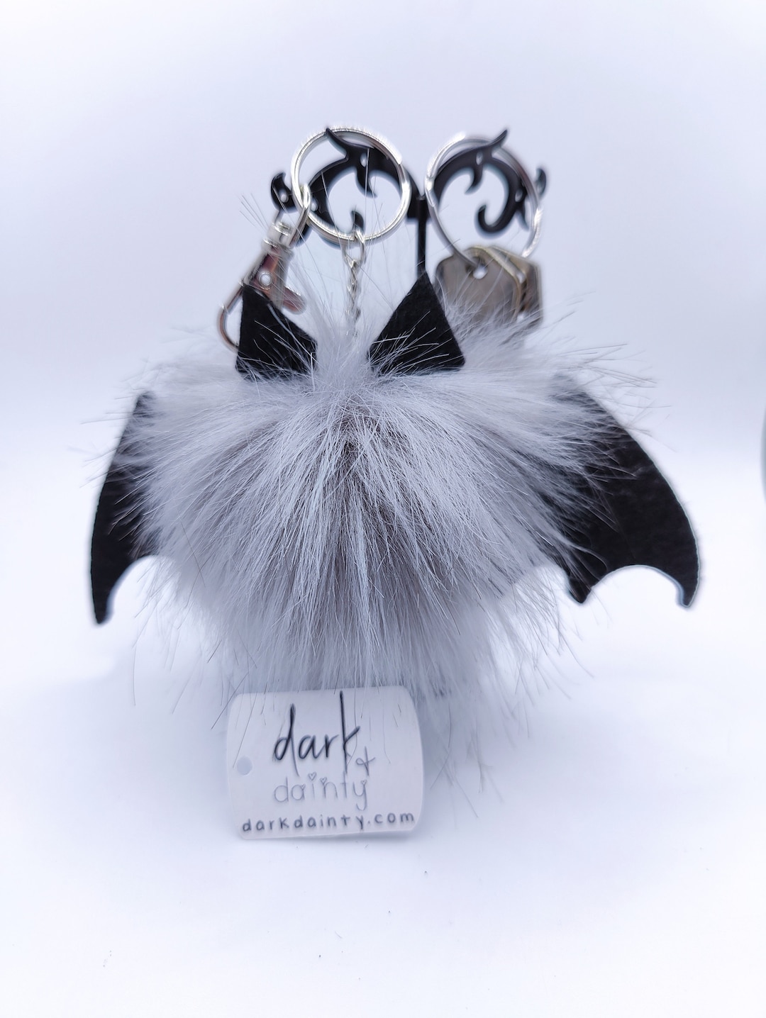 Fuzzy Bat Keychain: Jumbo Gothic Halloween Purse Charm - Etsy