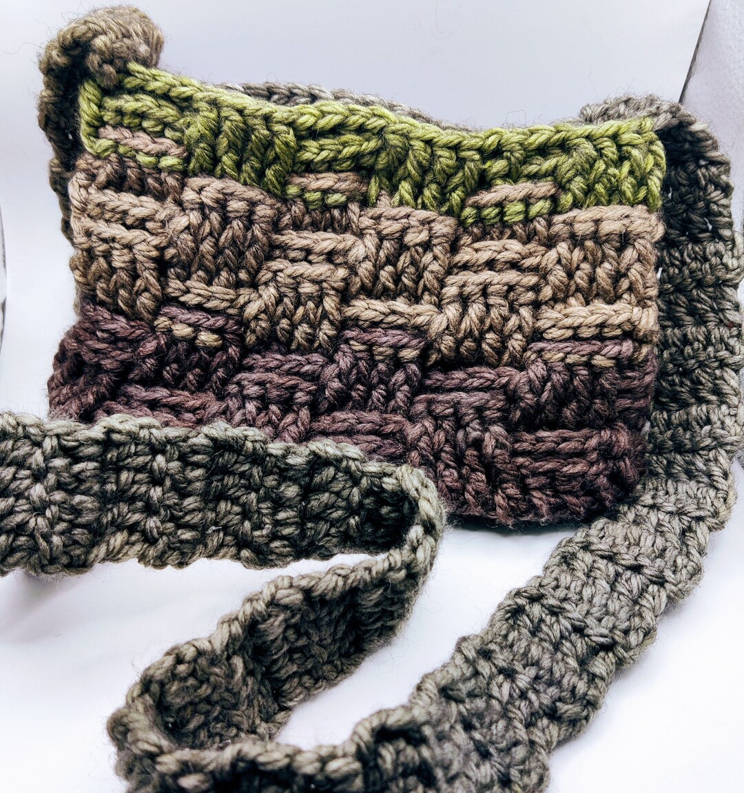 Crochet Mini Handbag, Crochet Phone Bag, Basket Weave Soft Mini Purse ...