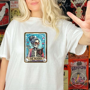 The Reader Tarot Card PNG, Sarcastic Skeleton Sublimation Design, Funny ...
