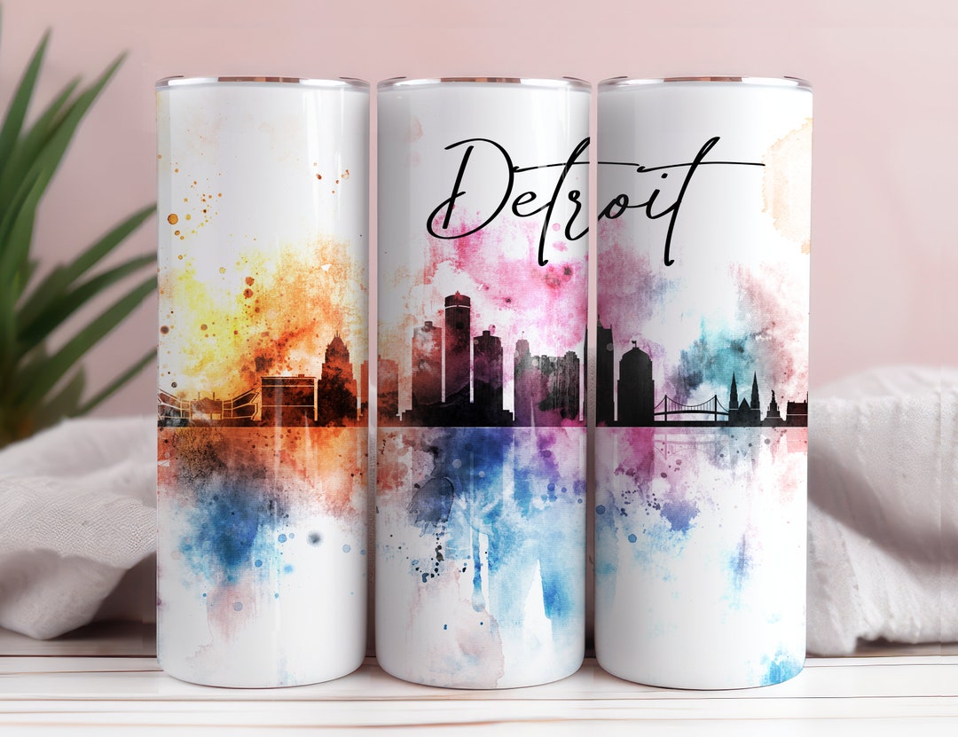 Detroit Tumbler Wrap PNG Seamless Sublimation Designs Downloads City ...